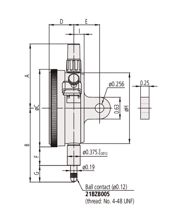 Dial Indicator, Lug Back, One Revolution, Shockproof | 2910S-10 | Mitutoyo Authorised Distributor