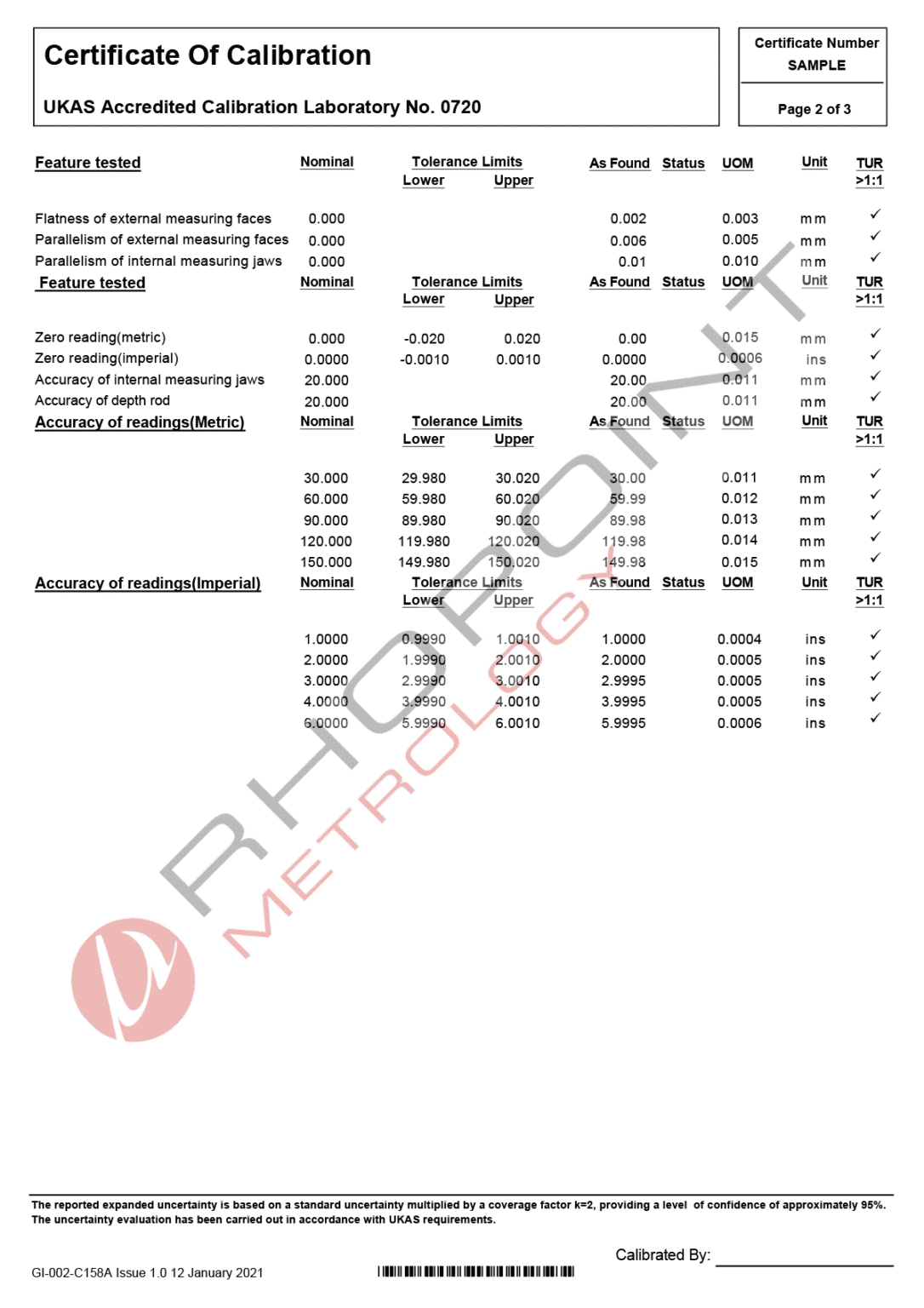 UKAS Calibration Services for Vernier Calipers
