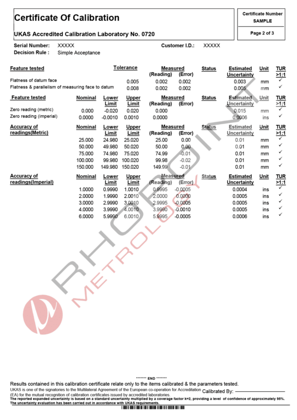 UKAS Calibration Services for Vernier Instruments