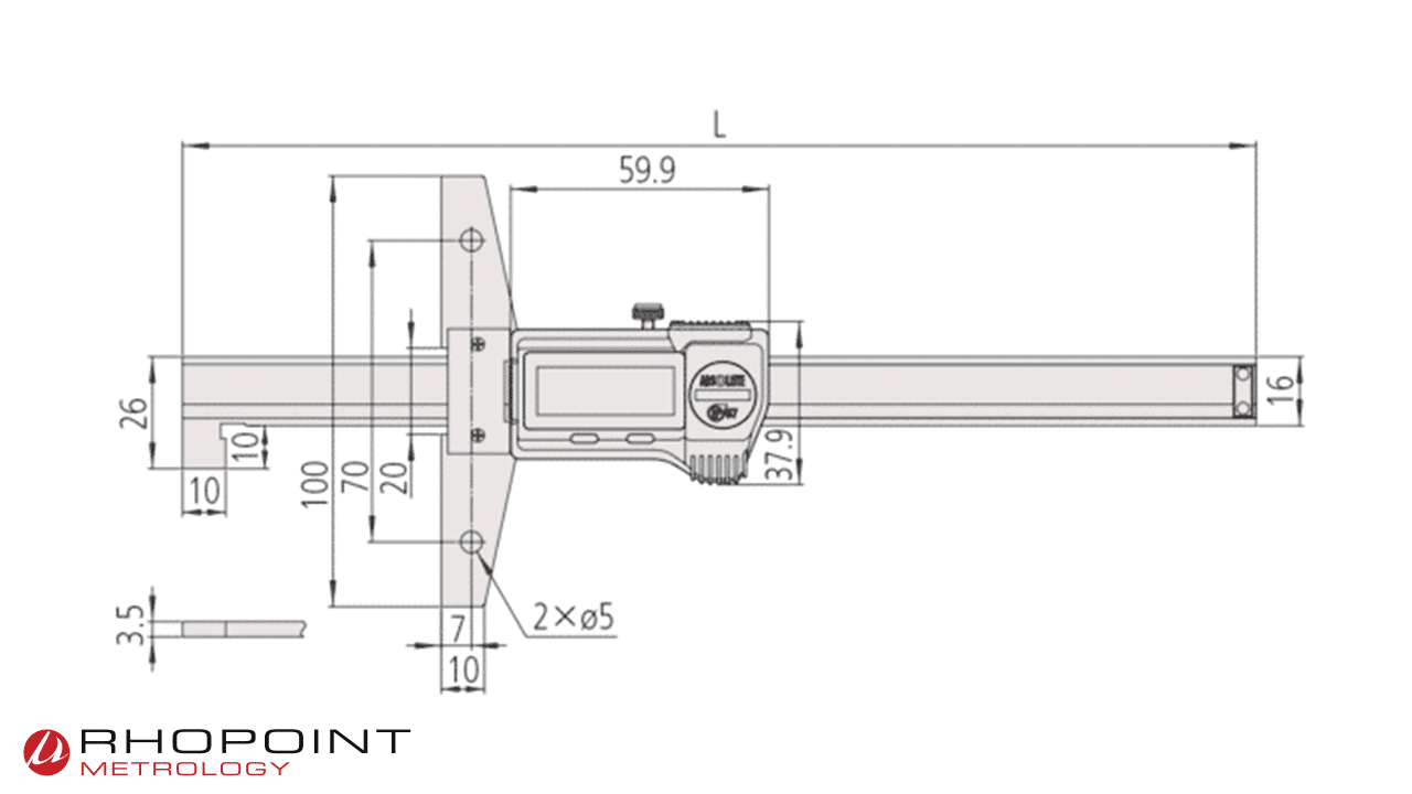 Digital ABS Hook Type Depth Gauge | 571-265-20 | Mitutoyo Authorised ...